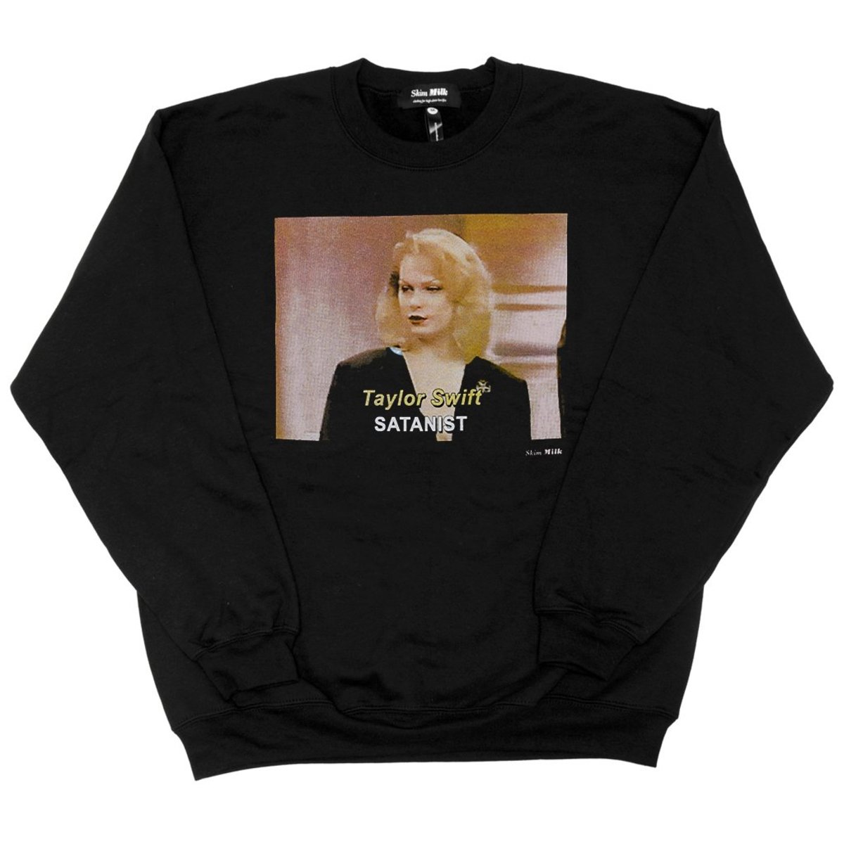 Skim Milk TAYLOR SWIFT(SATANIST) sweater - Black | Garmentory