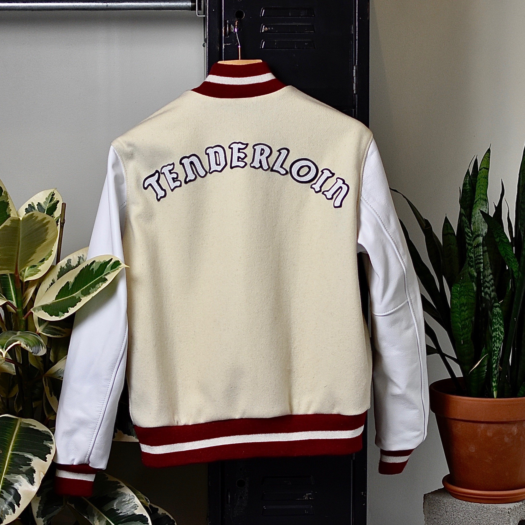 Tilted Brim Classic Varsity Jacket - Rose/Bricks | Garmentory