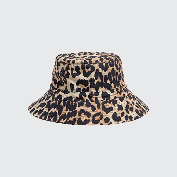 Ganni Printed Cotton Poplin Hat - Leopard | Garmentory