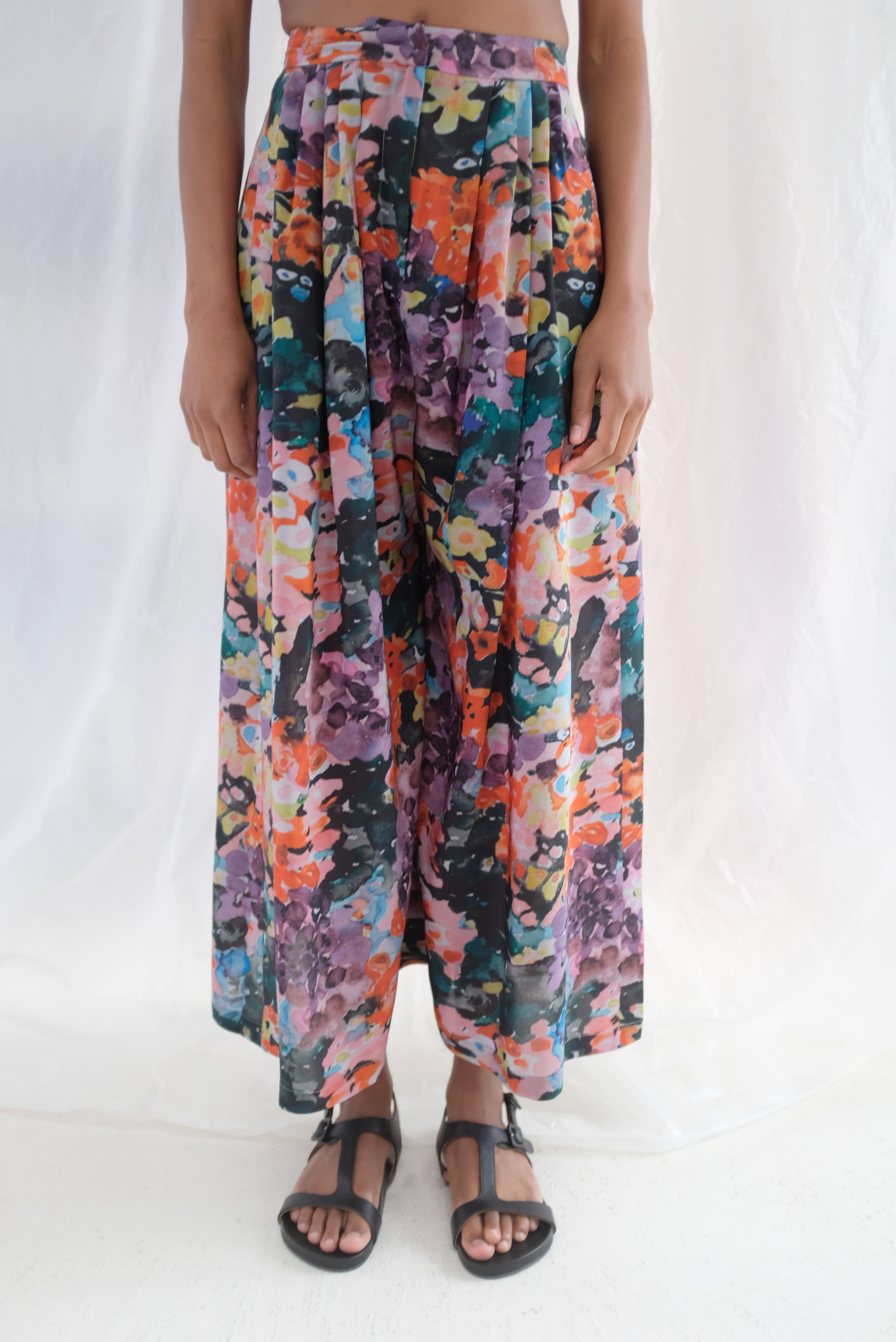 Anntian Silk Flower Bouquet Culottes | Garmentory
