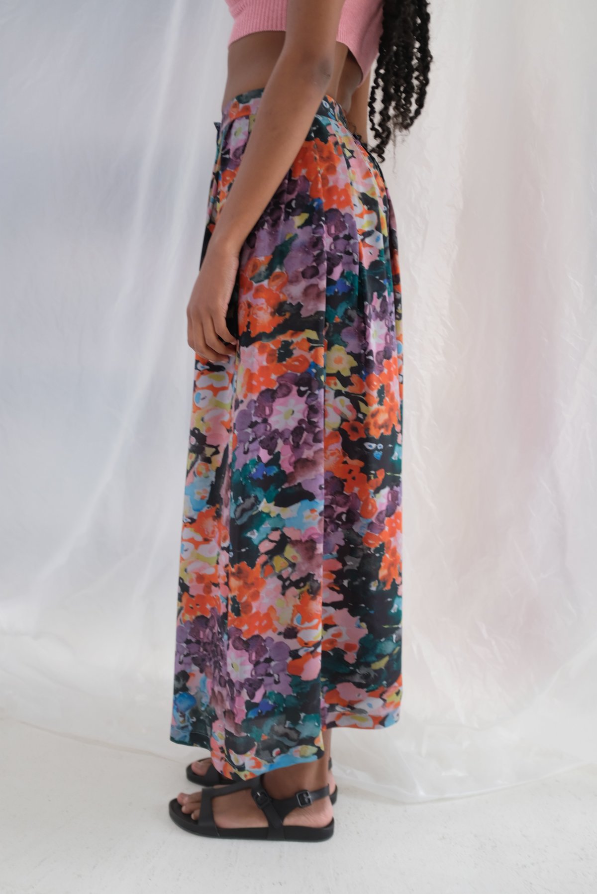 Anntian Silk Flower Bouquet Culottes | Garmentory