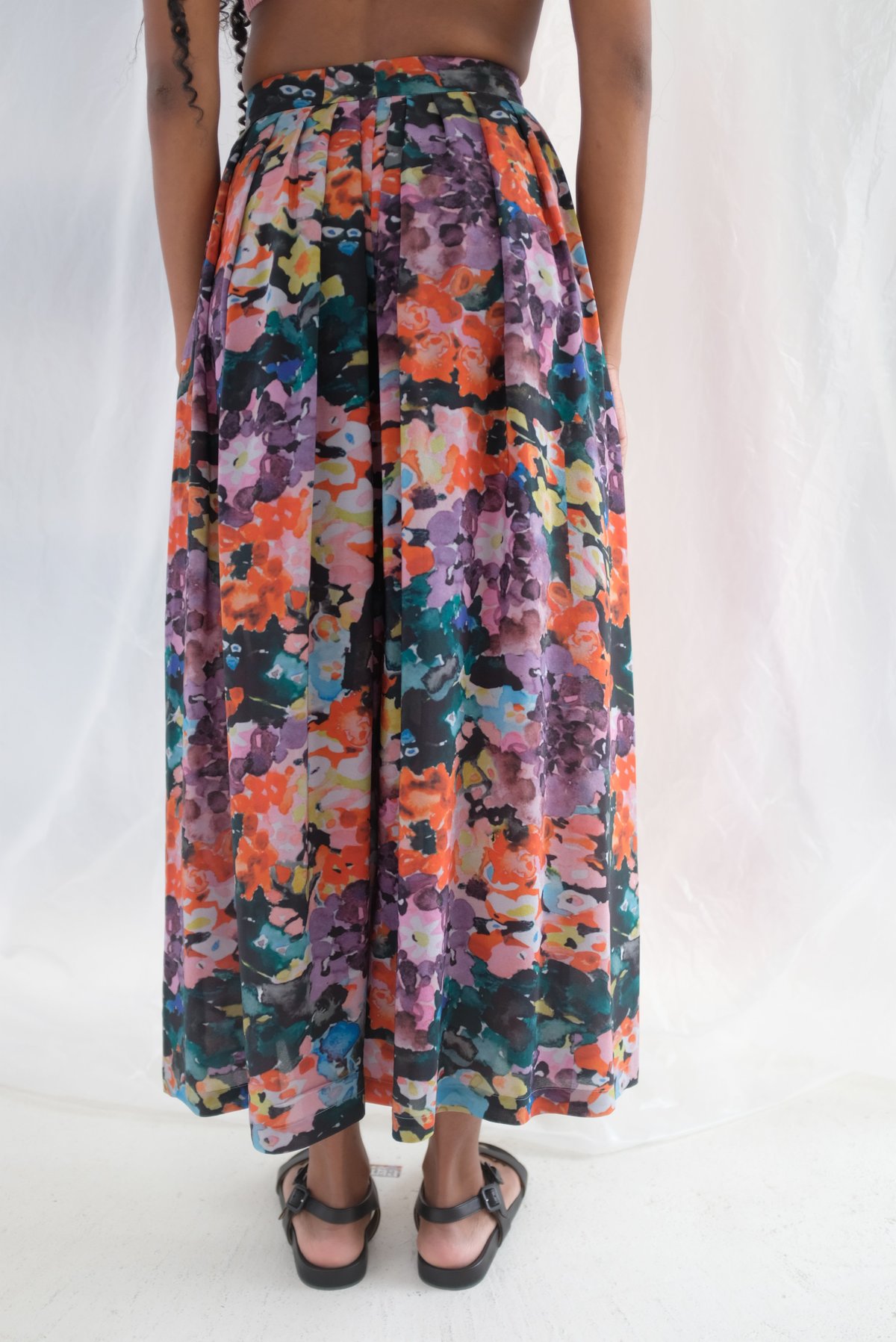 Anntian Silk Flower Bouquet Culottes | Garmentory
