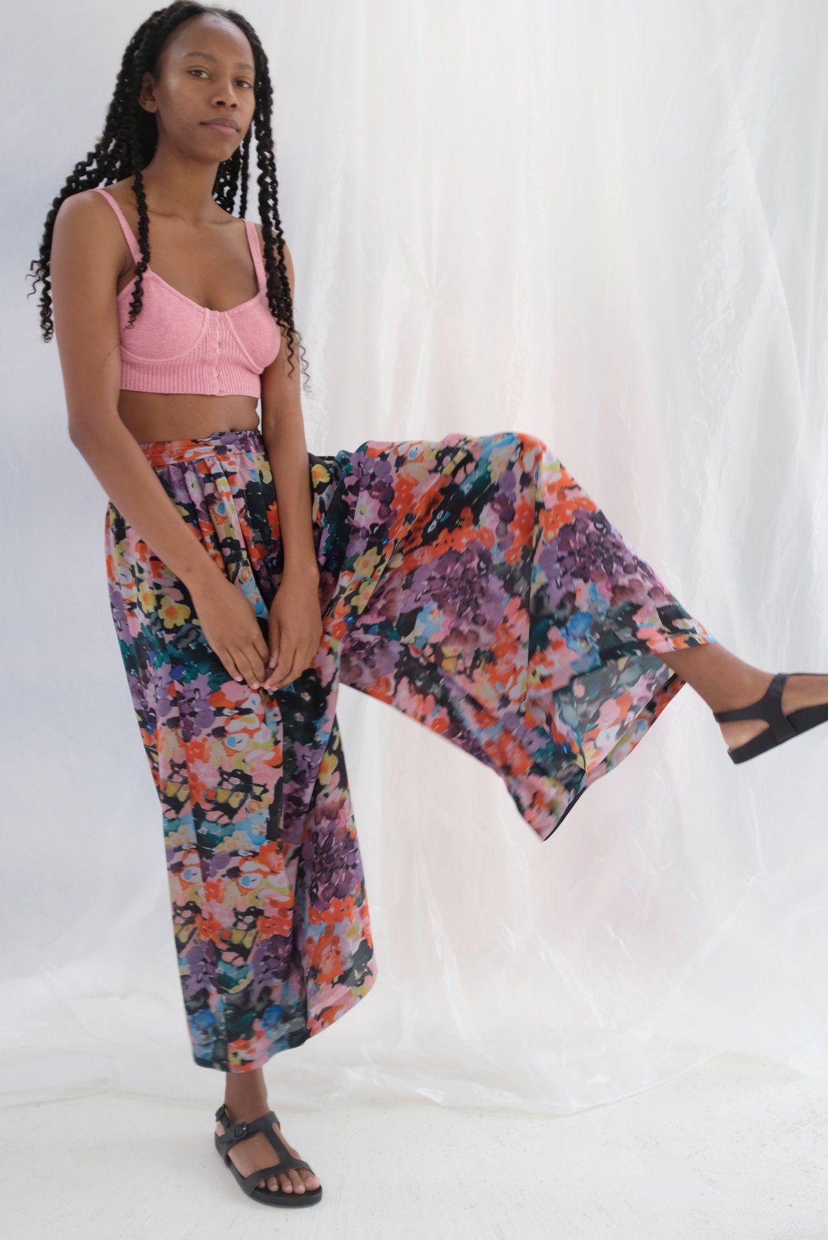 Anntian Silk Flower Bouquet Culottes | Garmentory