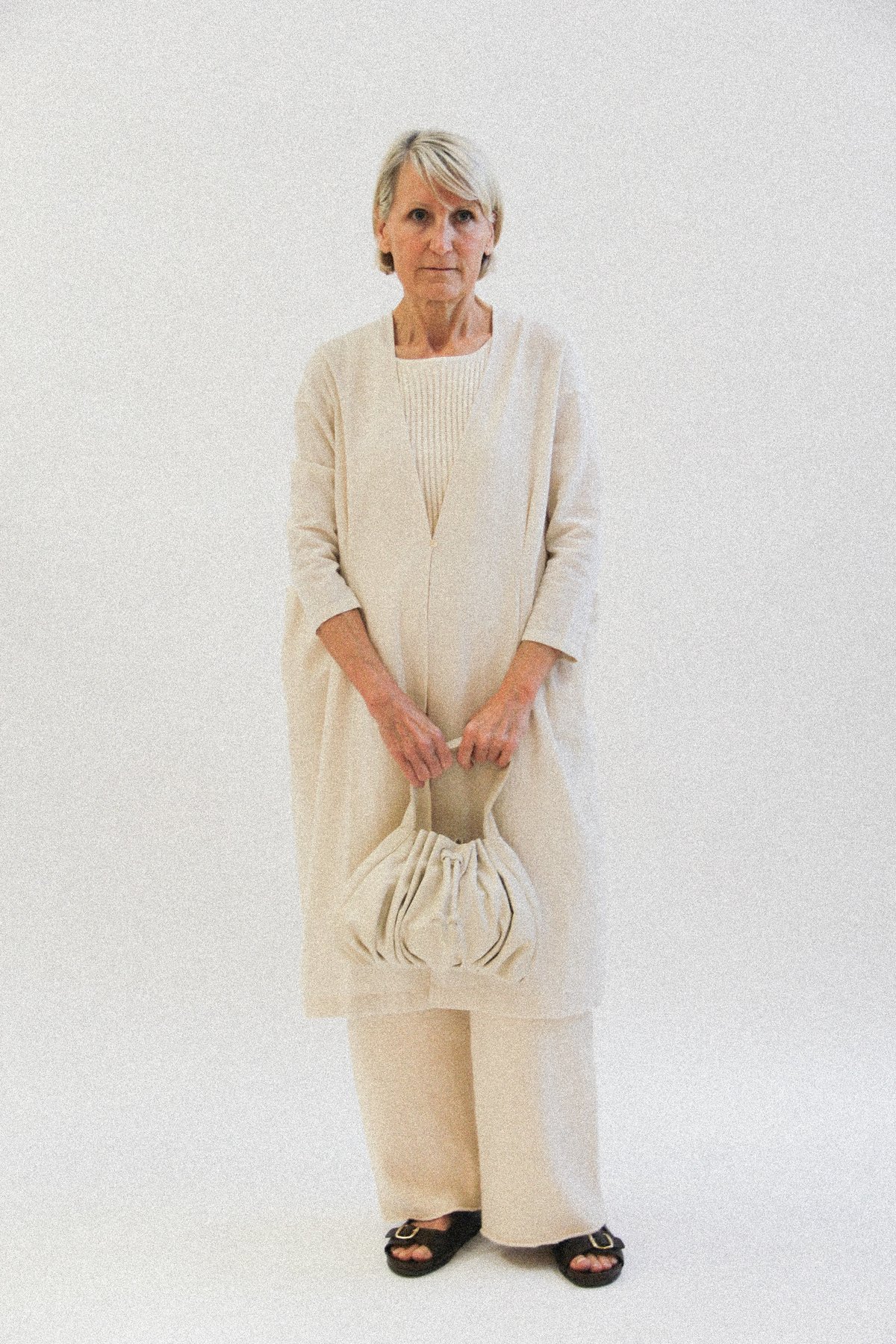 Evam Eva cotton linen drop pocket robe | Garmentory