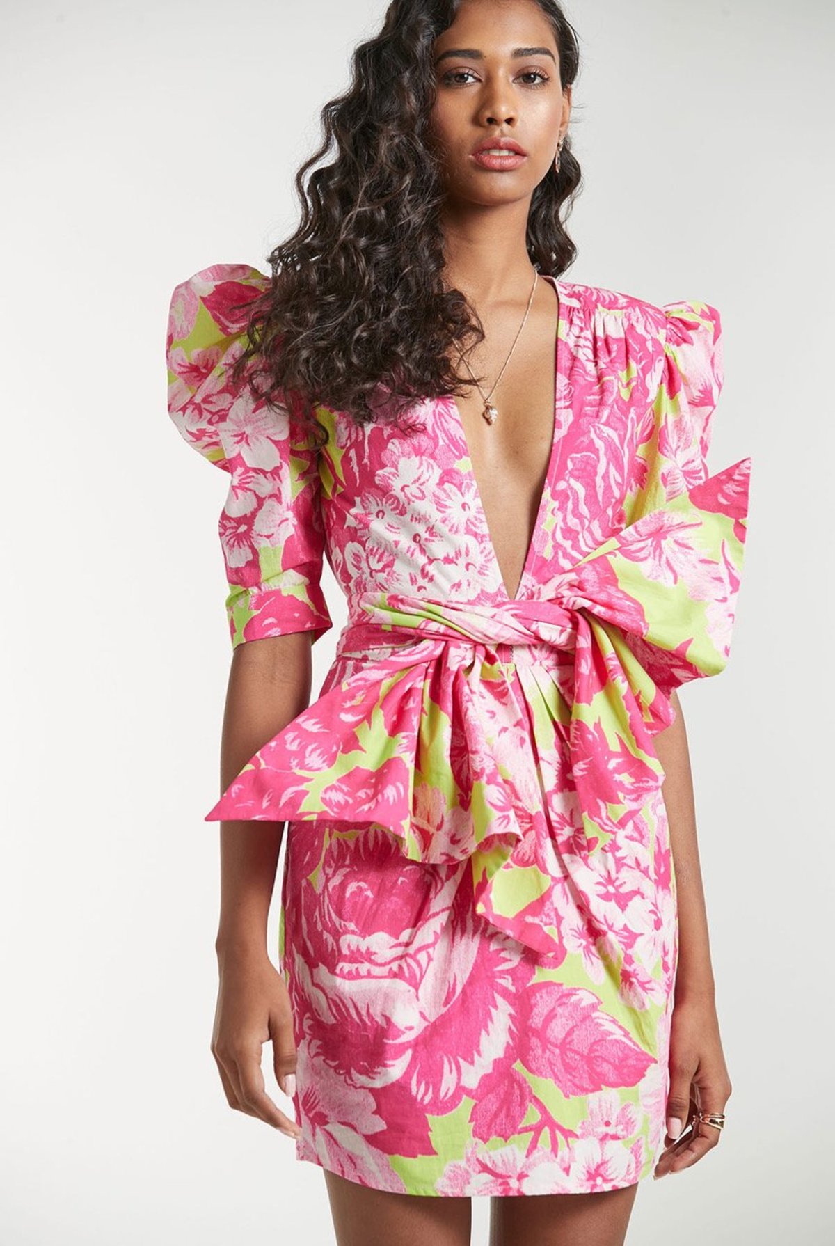 Rococo Sand Short Dress Neon Pink | Garmentory