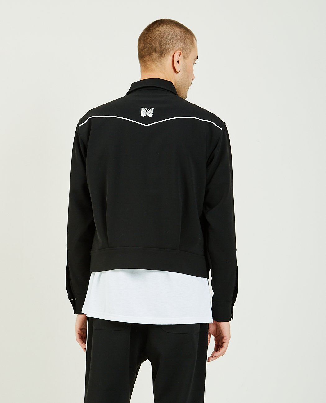 Needles Papillon Embroidered Cowboy Jacket - Black | Garmentory