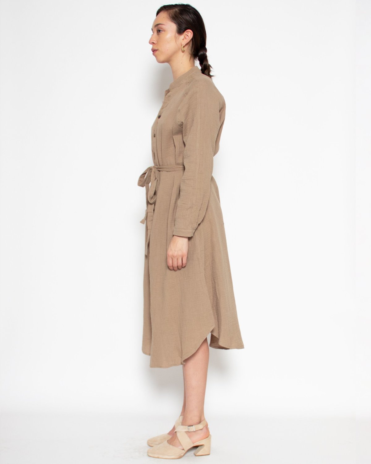 Persons Caroline Button Down Dress - Sand | Garmentory