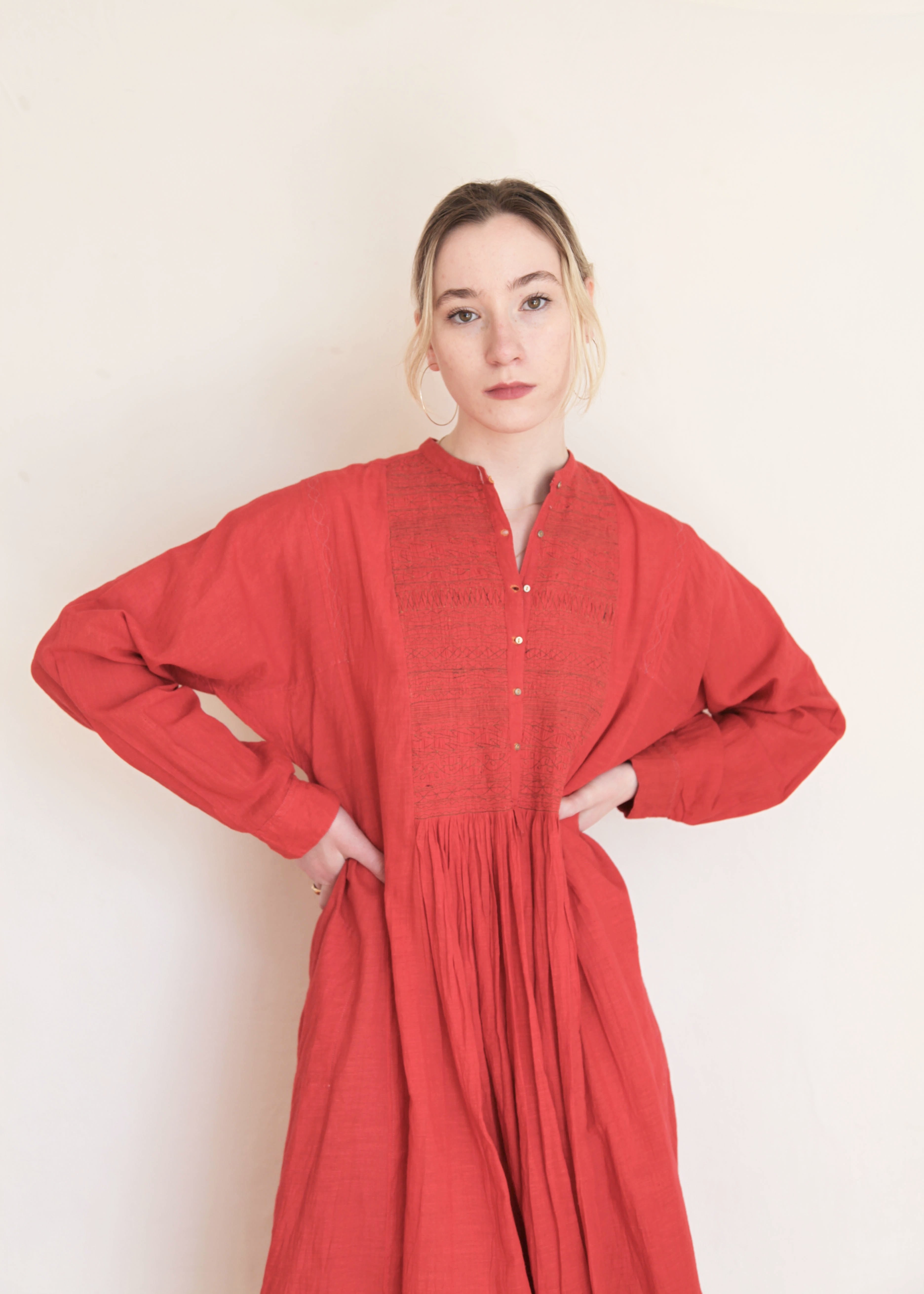 Injiri India Elizabeth Dress - Red | Garmentory