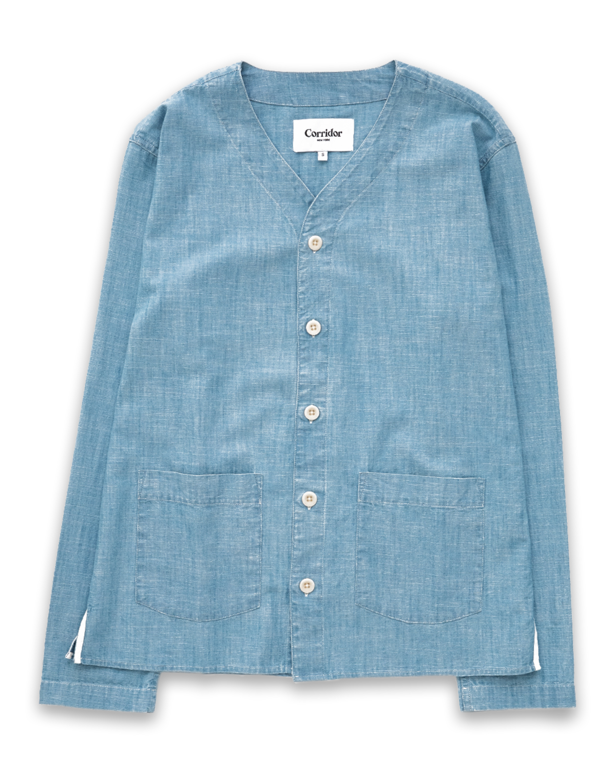 Corridor Baseball Cardigan - Washed Chambray | Garmentory