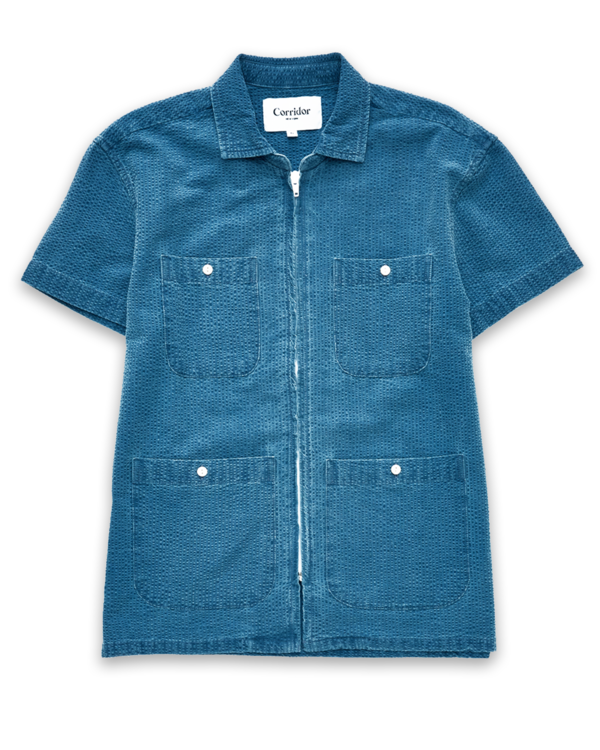 Corridor Washed Seersucker Pool Jacket - INDIGO | Garmentory