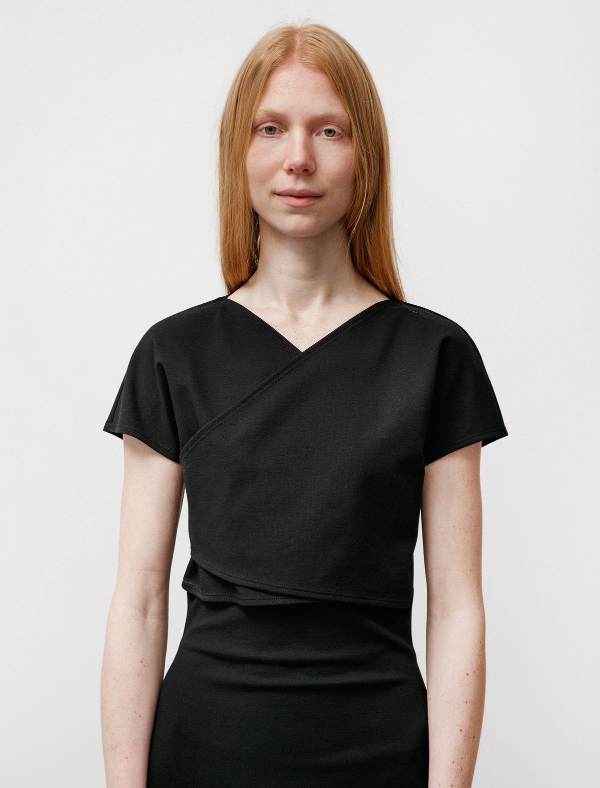 Dusan Stretch Wrap Top - Black | Garmentory