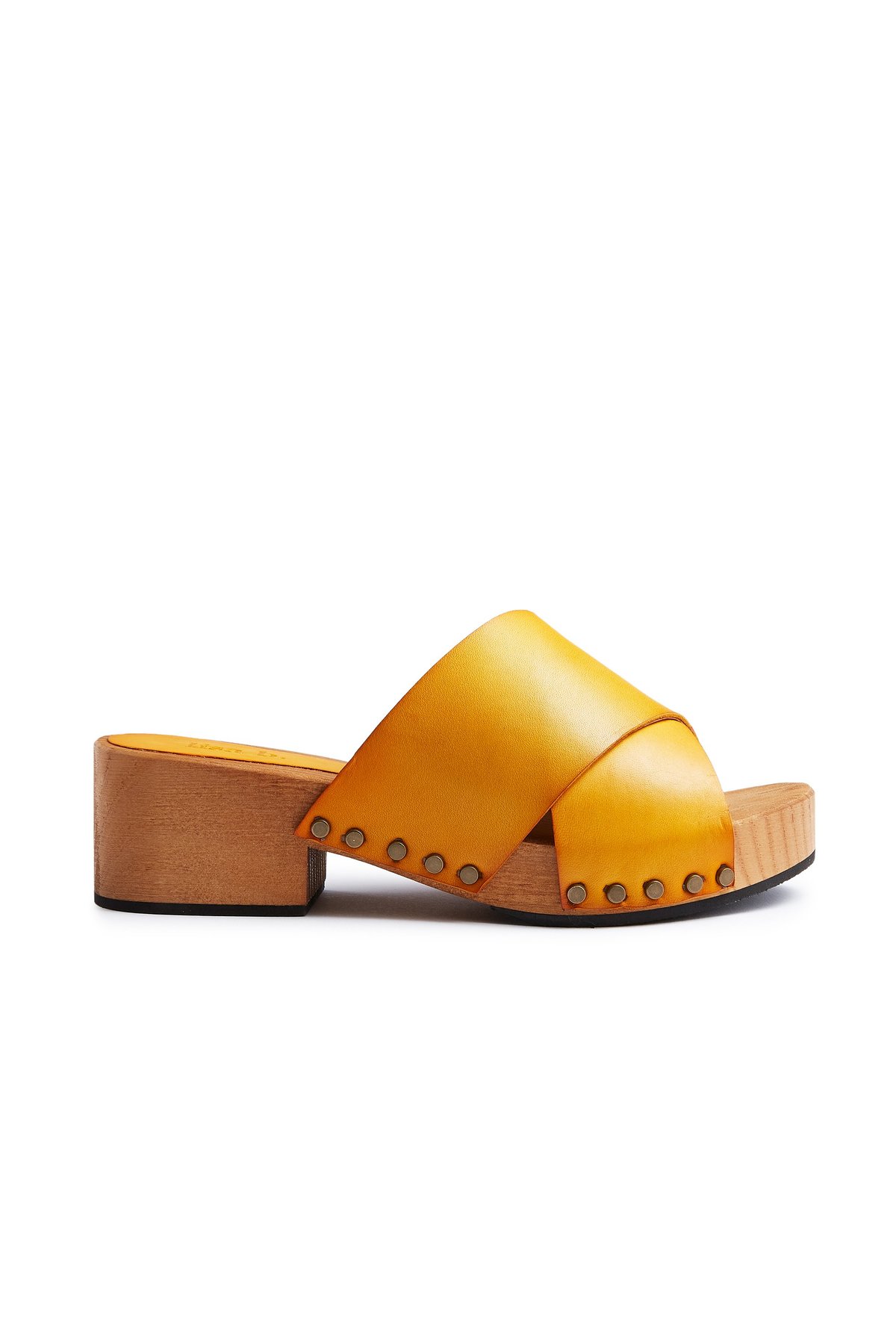 Lisa B. criss cross leather low heel clogs - mango | Garmentory