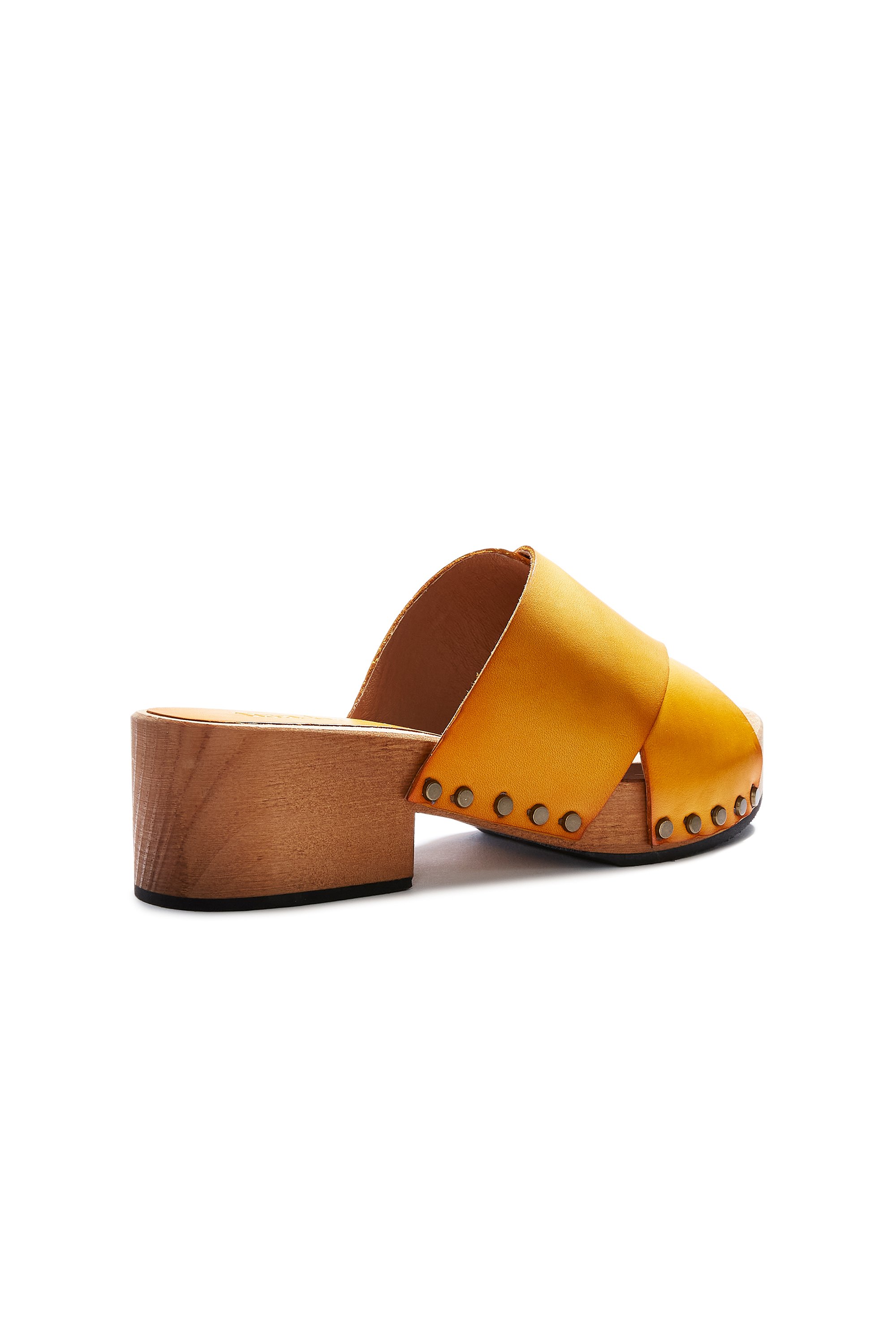 Lisa B. criss cross leather low heel clogs - mango | Garmentory