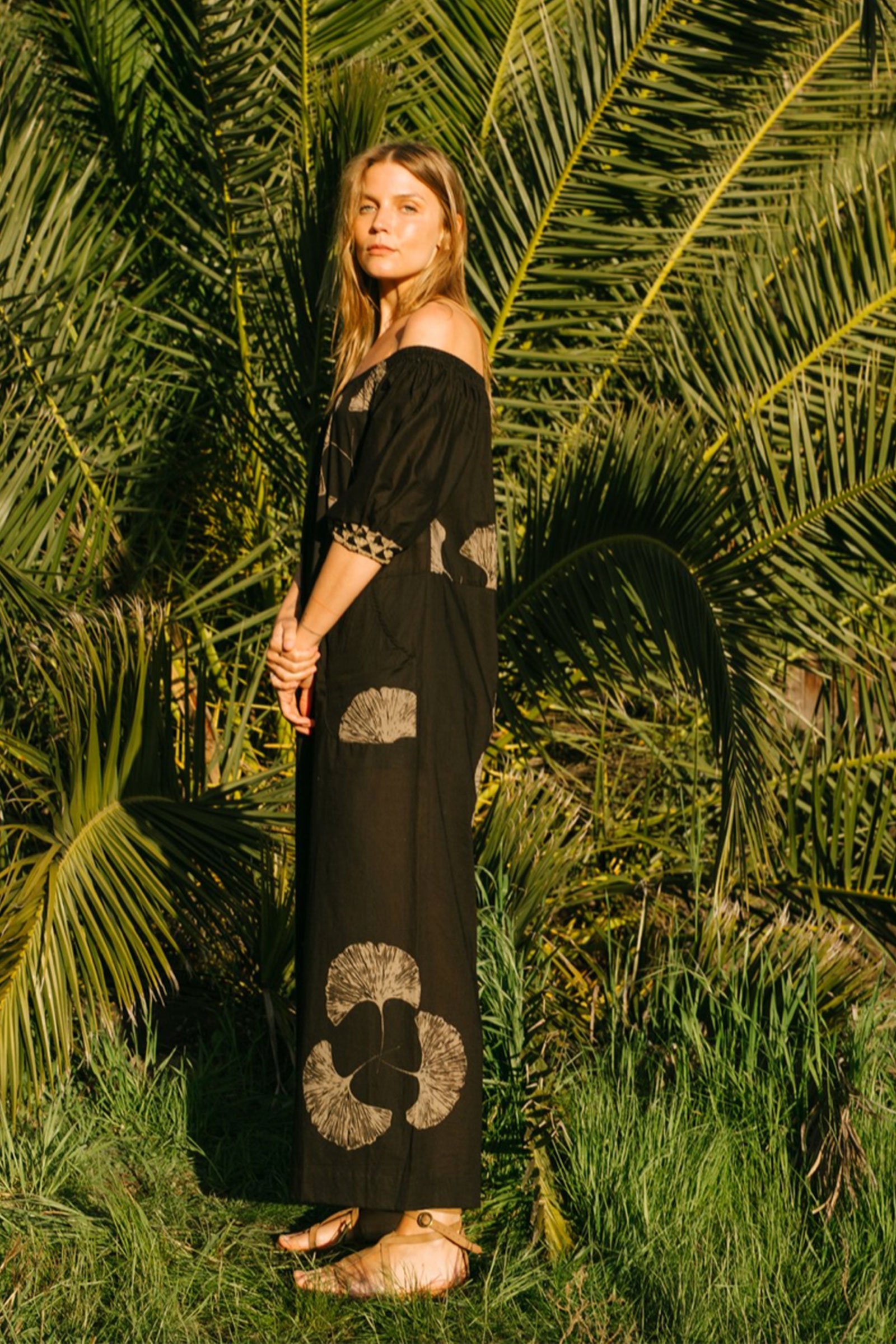 Natalie Martin Sasha Jumpsuit - Fan Black Batik | Garmentory