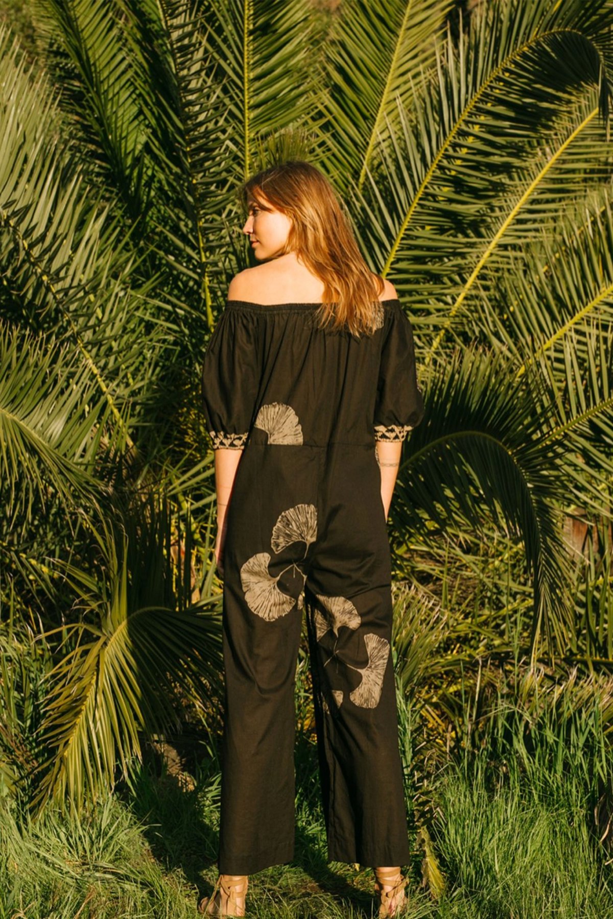 Natalie Martin Sasha Jumpsuit - Fan Black Batik | Garmentory
