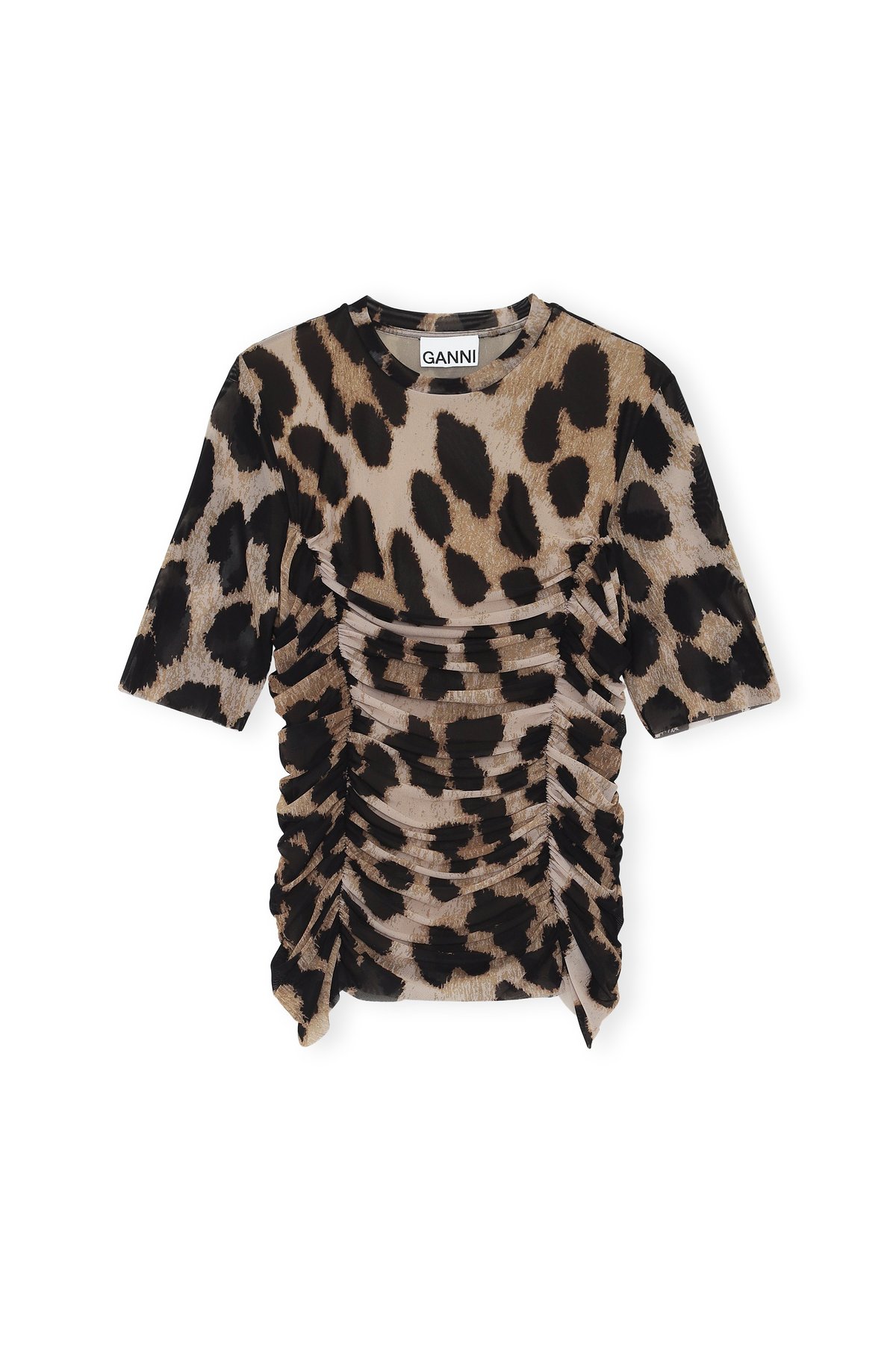 Ganni Printed Mesh Top - Maxi Leopard | Garmentory