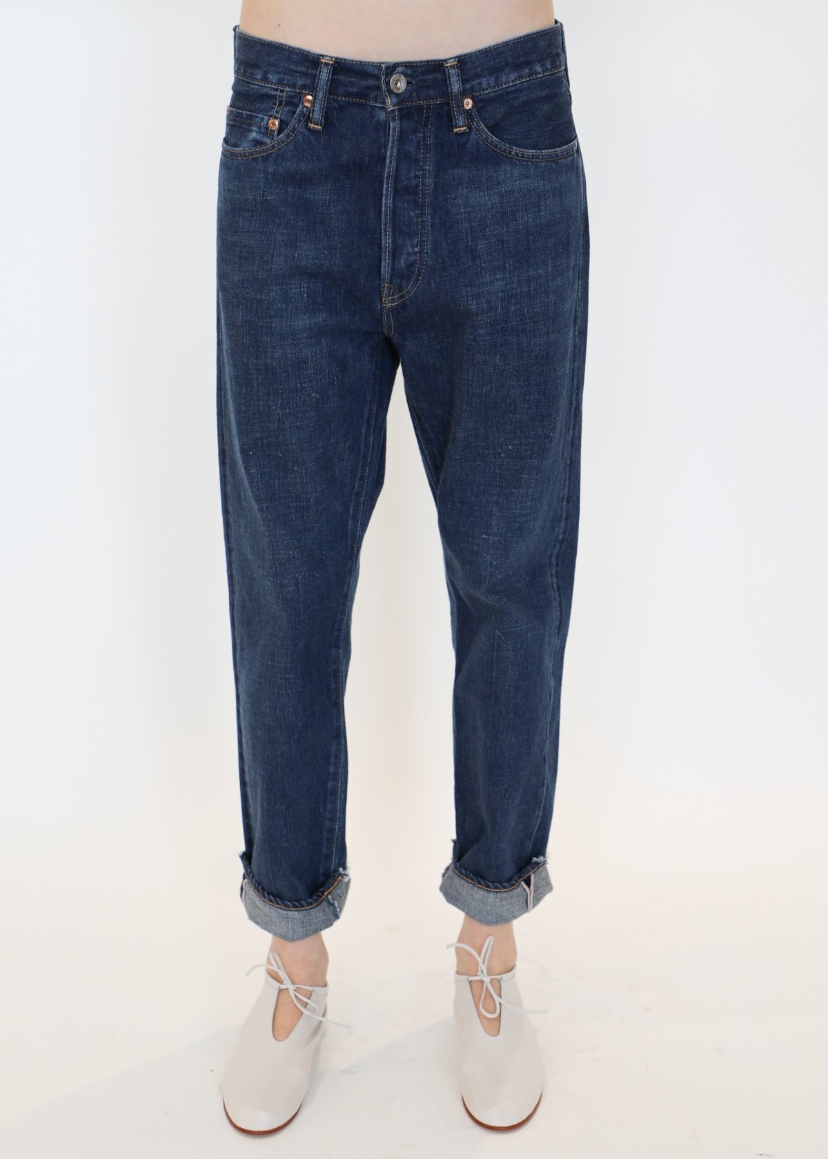 Chimala Selvedge Denim Narrow Tapered Cut Jeans - Vintage Dark | Garmentory