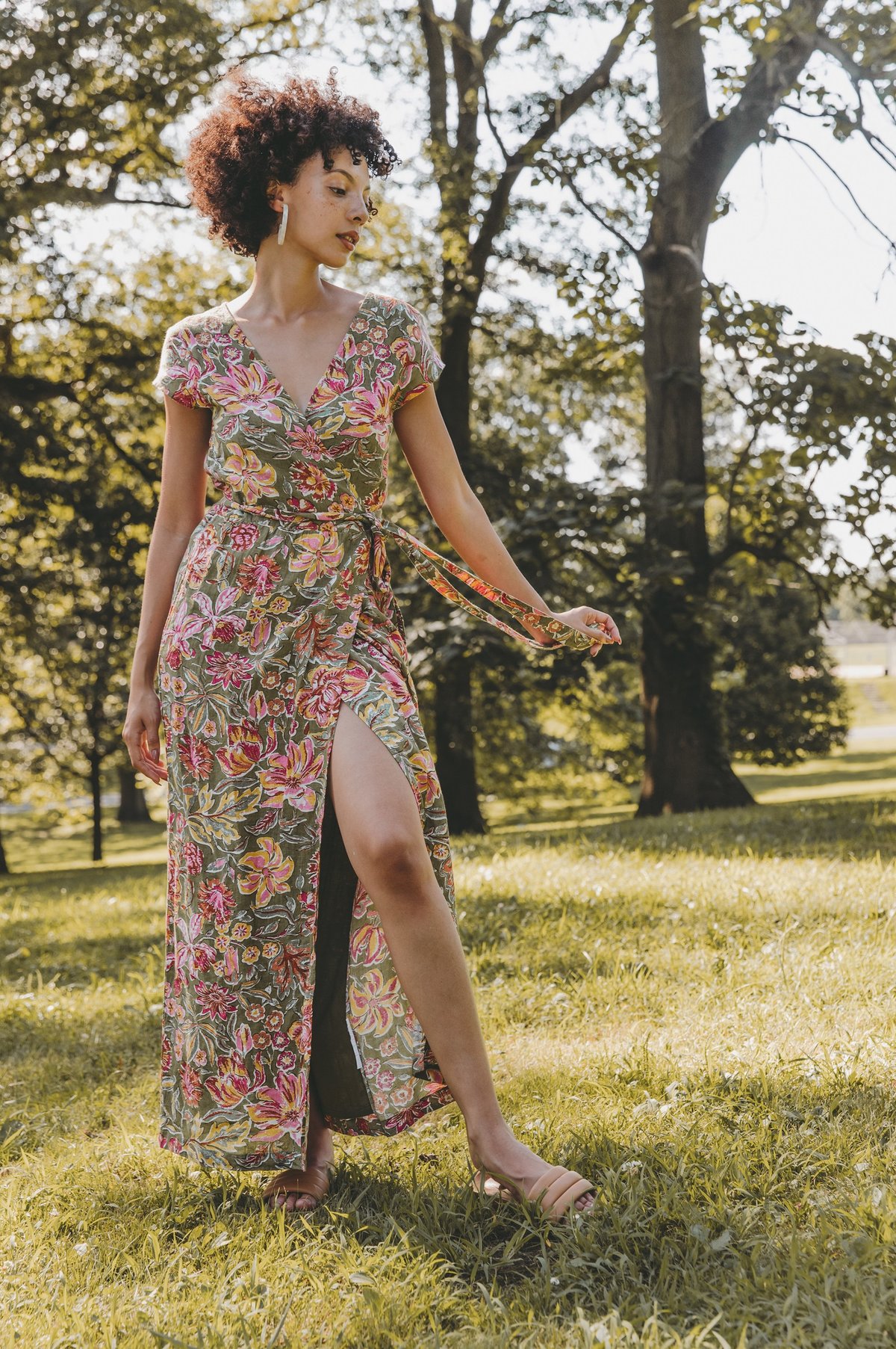 Voloshin Clementine Wrap Dress - Garden Floral | Garmentory