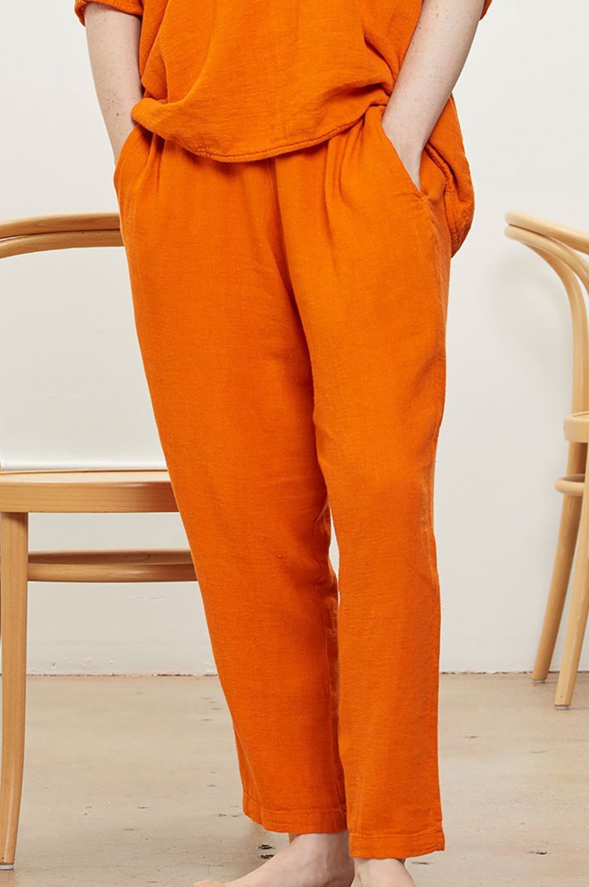 Black Crane Easy Linen Rayon Pants | Garmentory