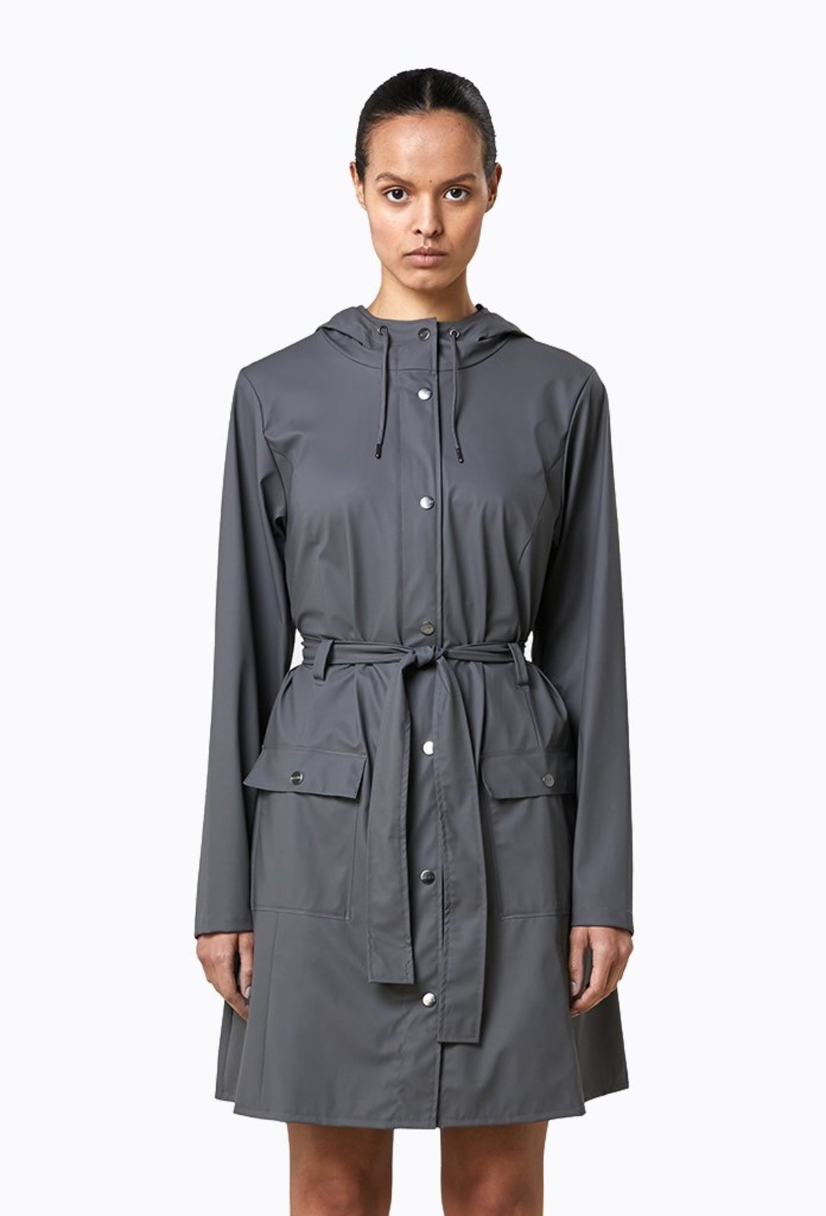 Rains Curve Jacket - Charcoal | Garmentory