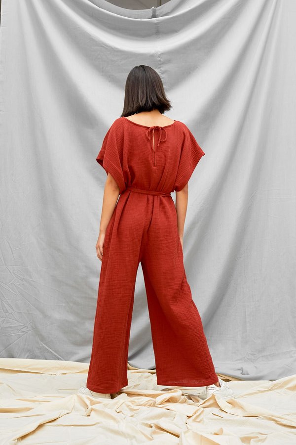 Devlyn Van Loon Tie Back Jumpsuit - Paprika | Garmentory
