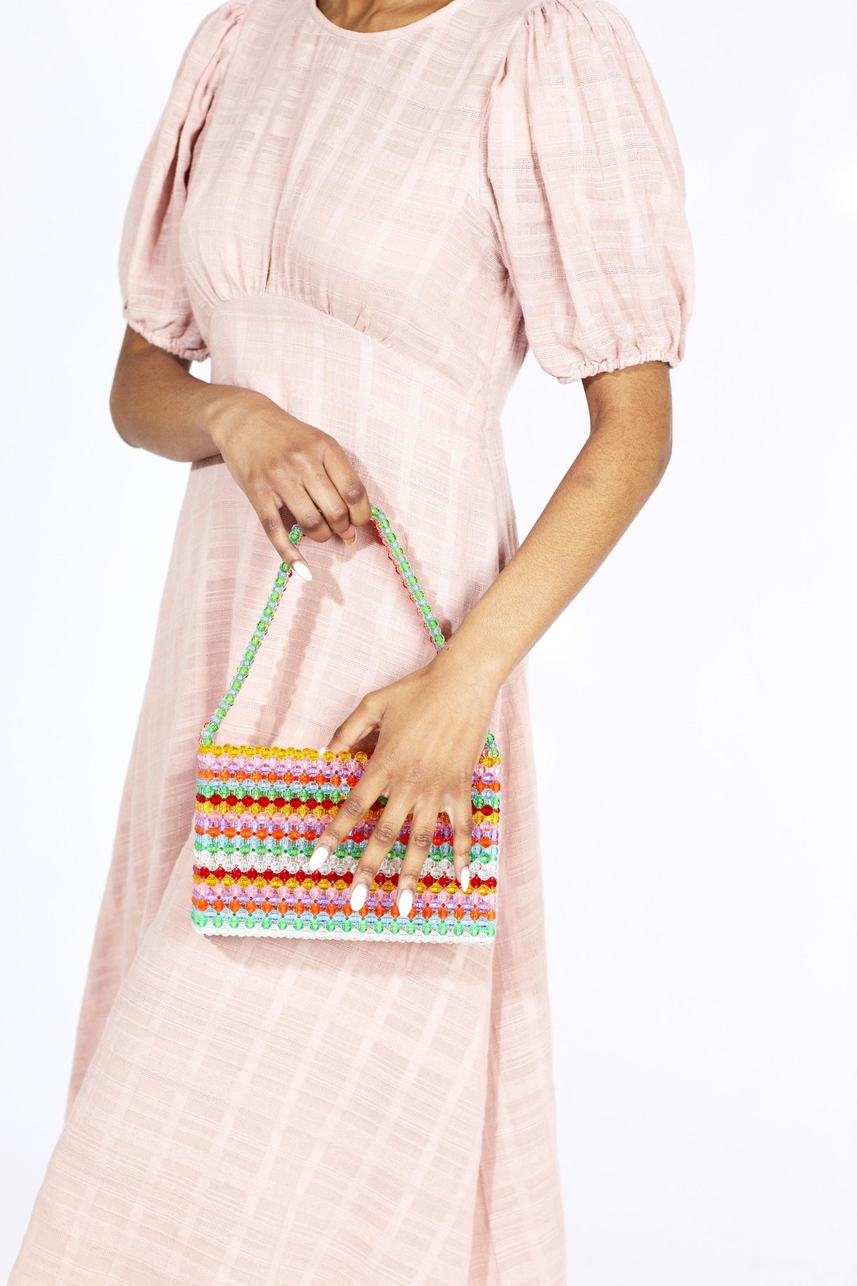 Susan Alexandra Sour Straw Faceted Bead Bag | Garmentory