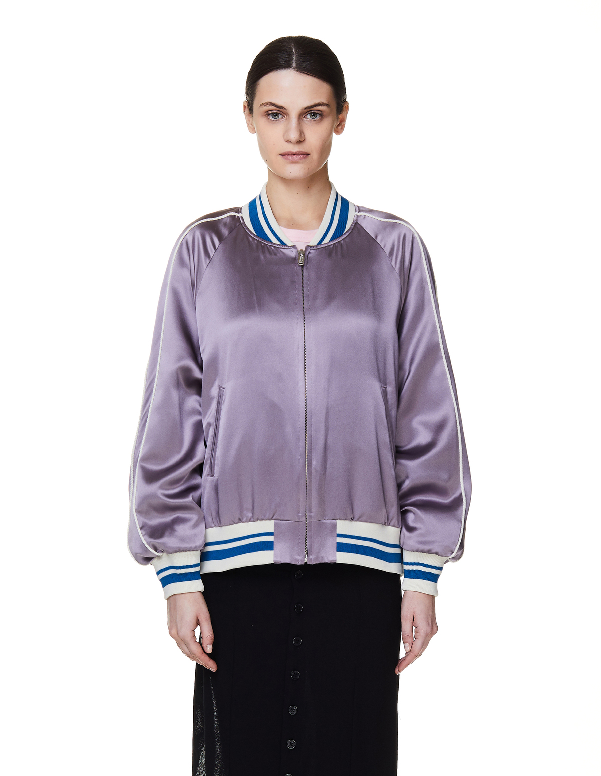 Undercover Silk Bomber Jacket - Lavender | Garmentory