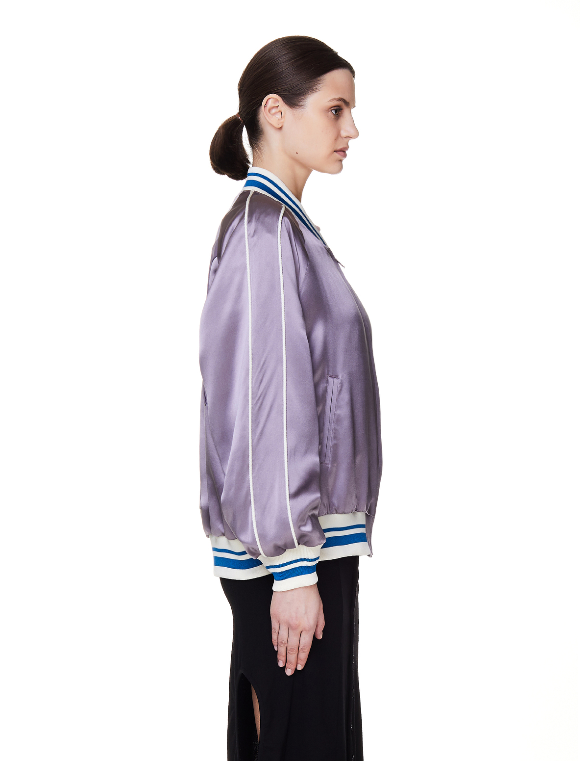 Undercover Silk Bomber Jacket - Lavender | Garmentory