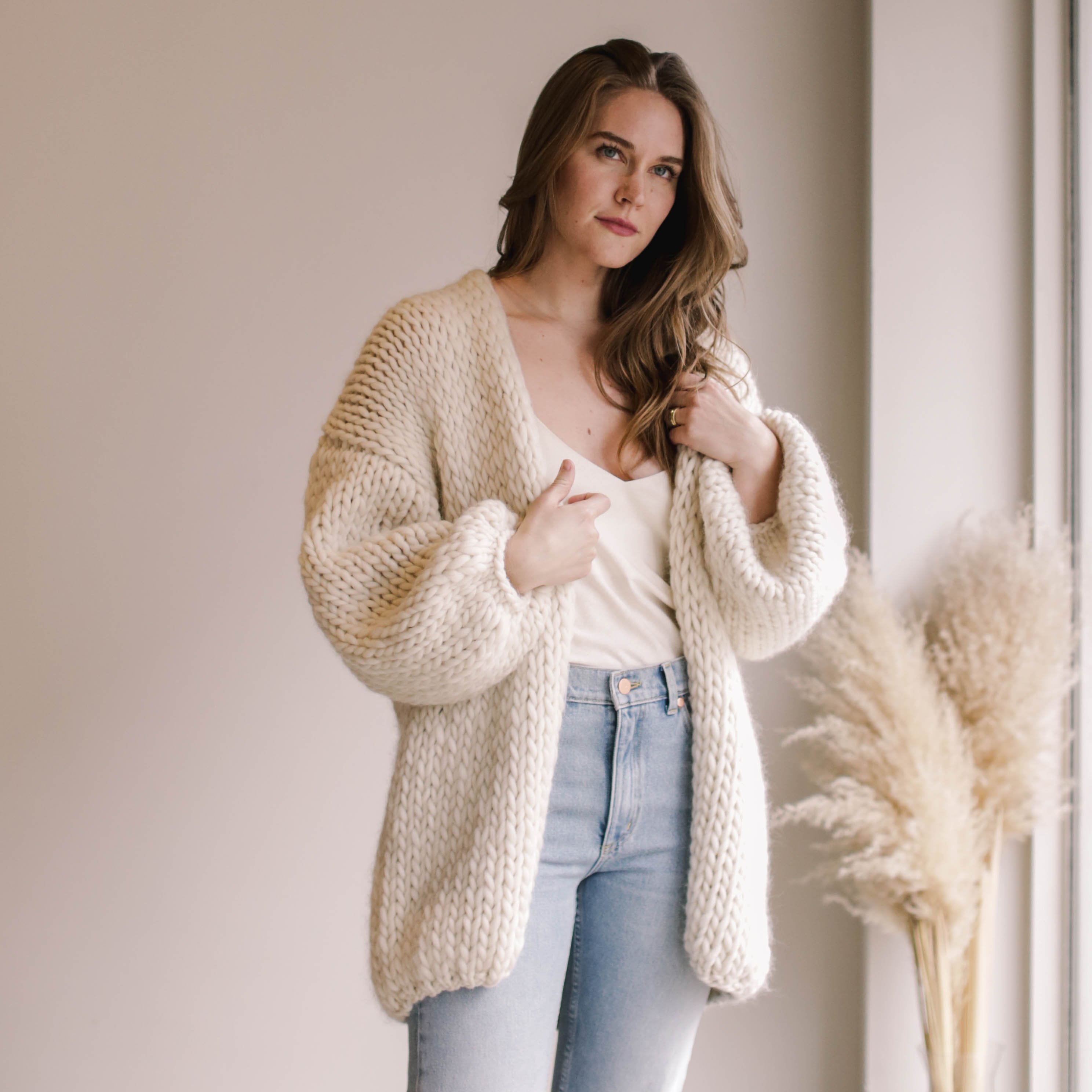 Hendrik.Lou Hand Knit Wool Cardigan - Cream | Garmentory