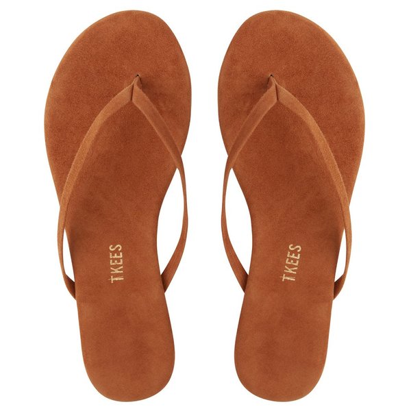 TKEES Lily Suede Flip Flop - Brown | Garmentory