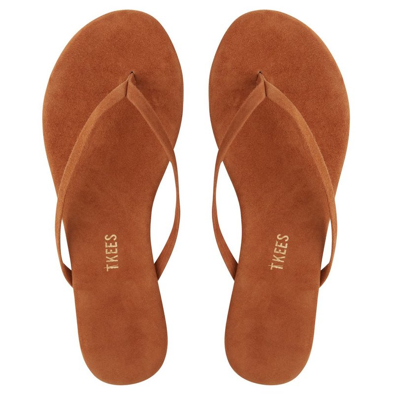 TKEES Lily Suede Flip Flop - Brown | Garmentory