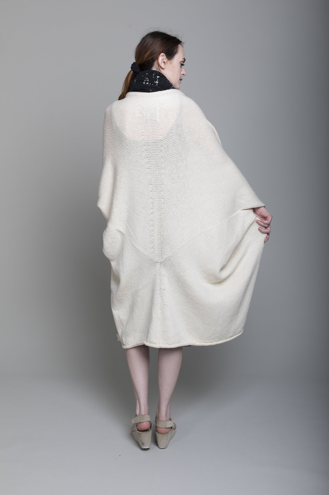 Lauren Manoogian Drape Cocoon Cardigan - Raw White | Garmentory