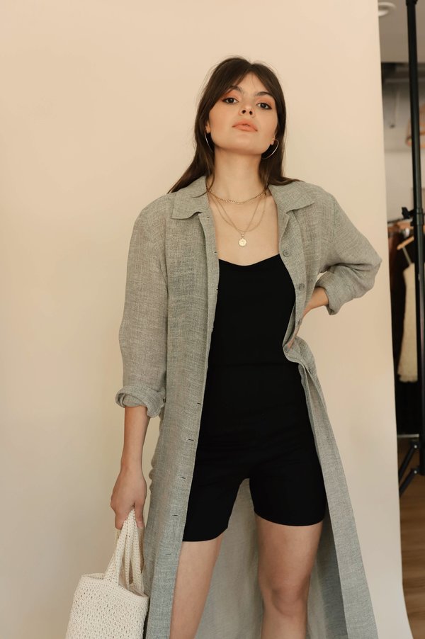 Vintage Linen Duster - Gray | Garmentory