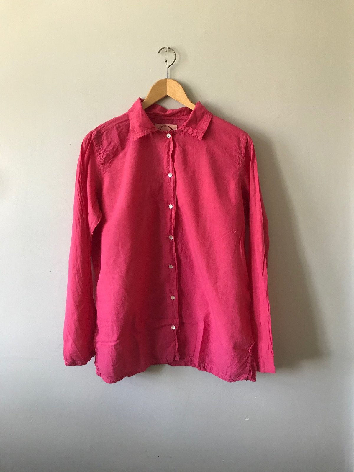 Auntie Oti Button Shirt Shocking Pink Garmentory