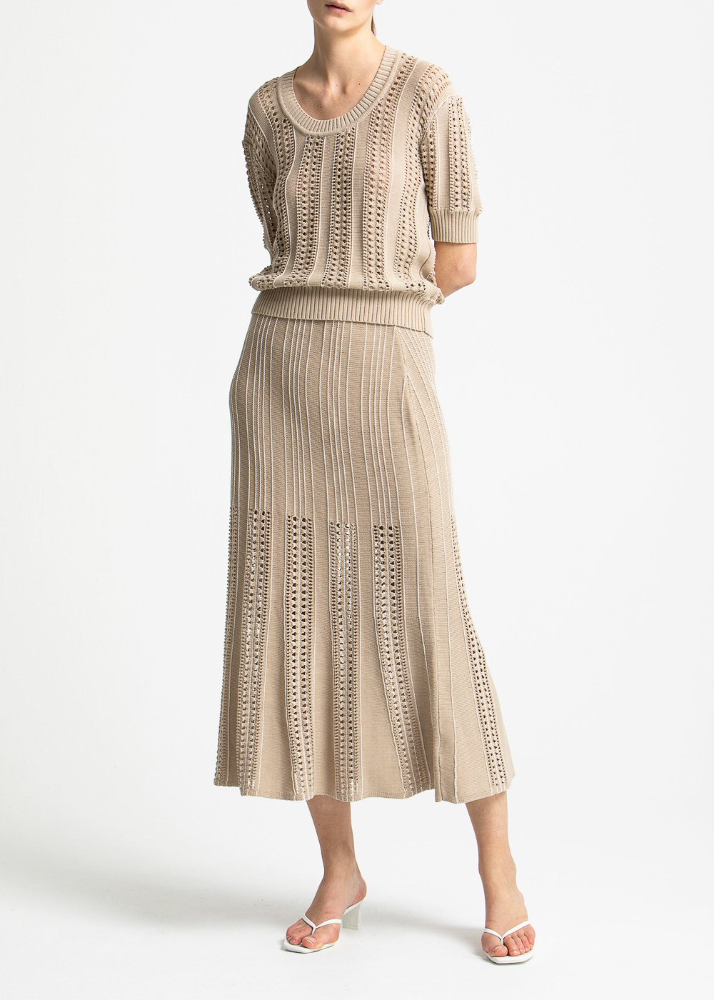 House of Dagmar Tonya Top - Sand Multi Stripe | Garmentory