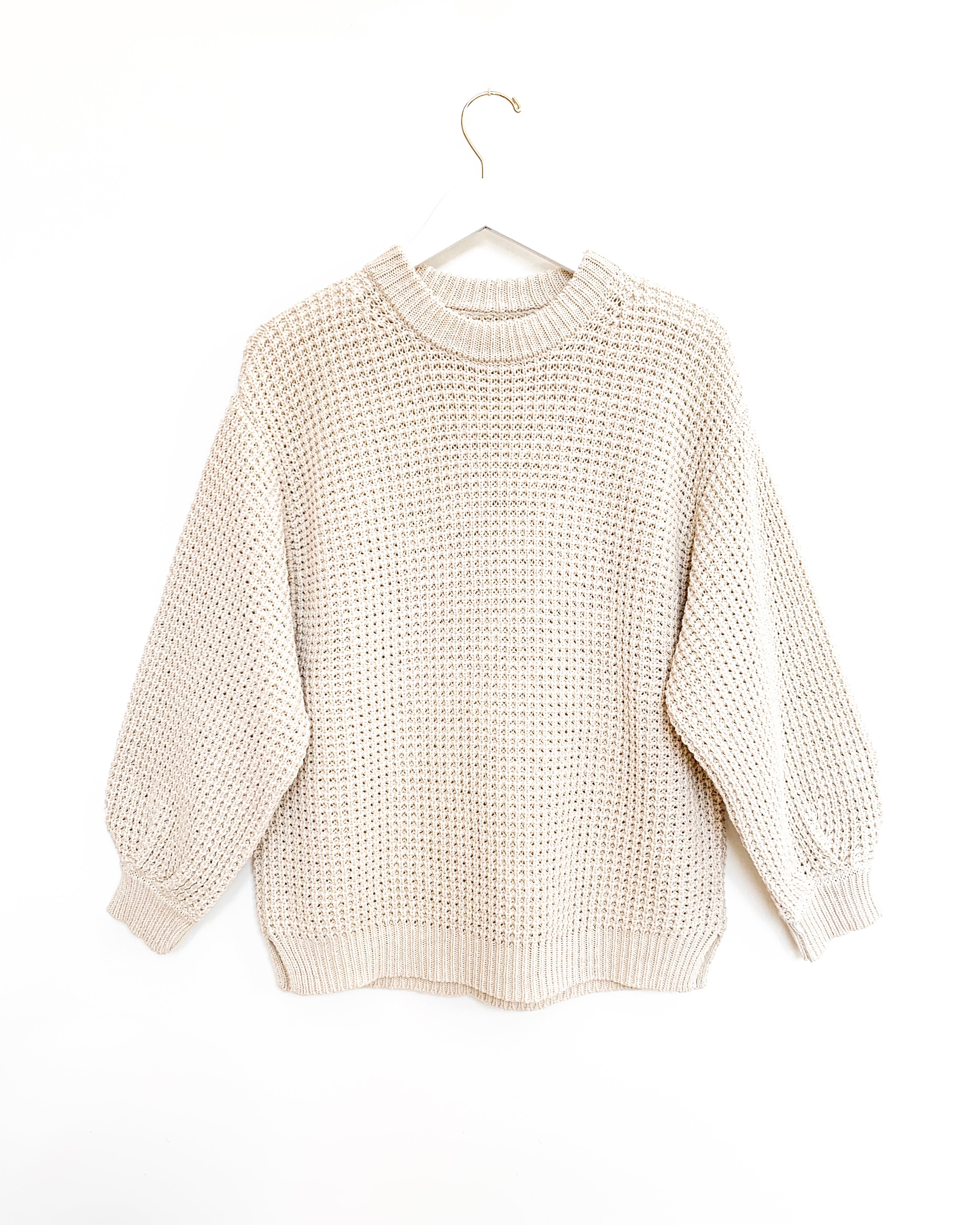 Micaela Greg Waffle Sweater - Salt | Garmentory