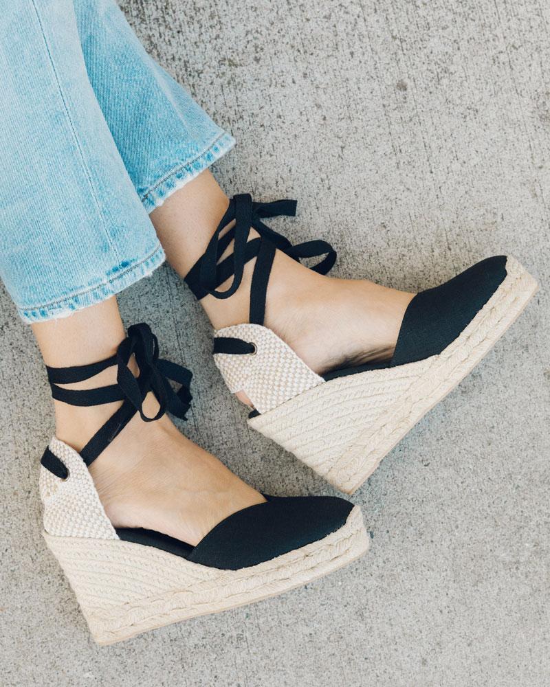 Soludos Mallorca Wedge - Black | Garmentory