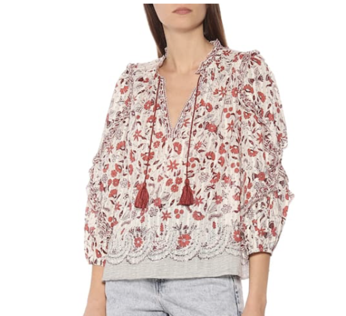 Ulla Johnson Azalea Top - cream/red | Garmentory