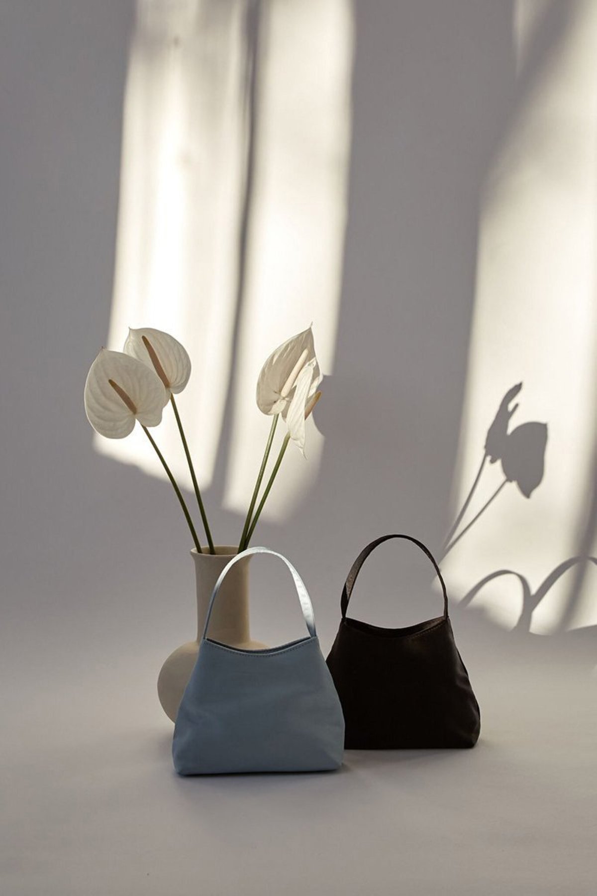 BRIE LEON Mini Chloe Bag - Powder Blue Satin | Garmentory