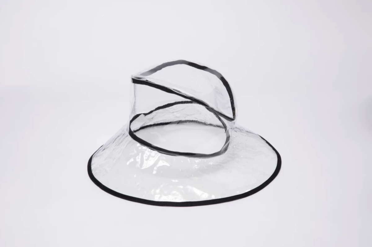 Clyde Vinyl Rain Hat - Clear/Black Piping | Garmentory