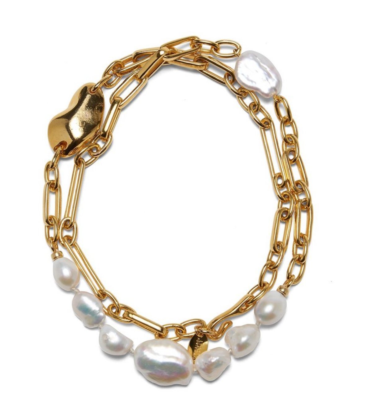 Lizzie Fortunato OYSTER PEARL NECKLACE - GOLD | Garmentory