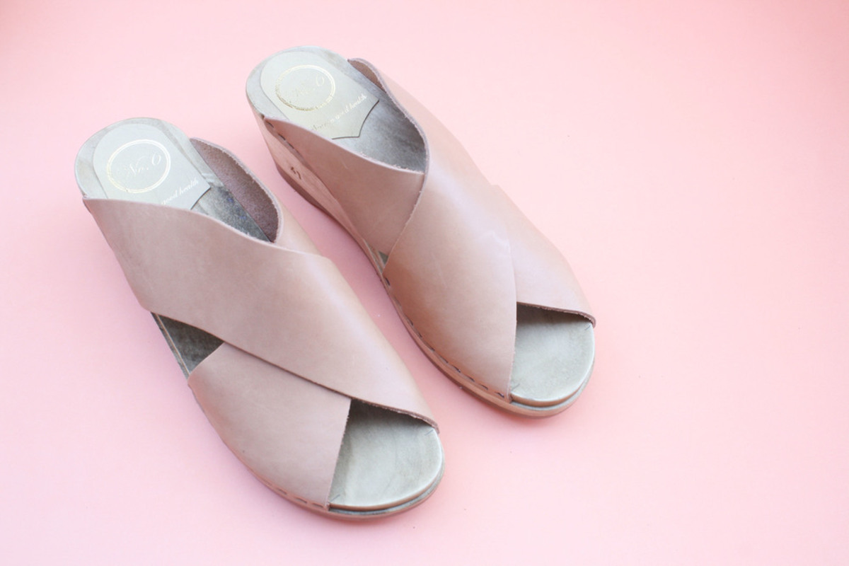 No.6 Frida Clog on Mid Wedge in Naked | Garmentory