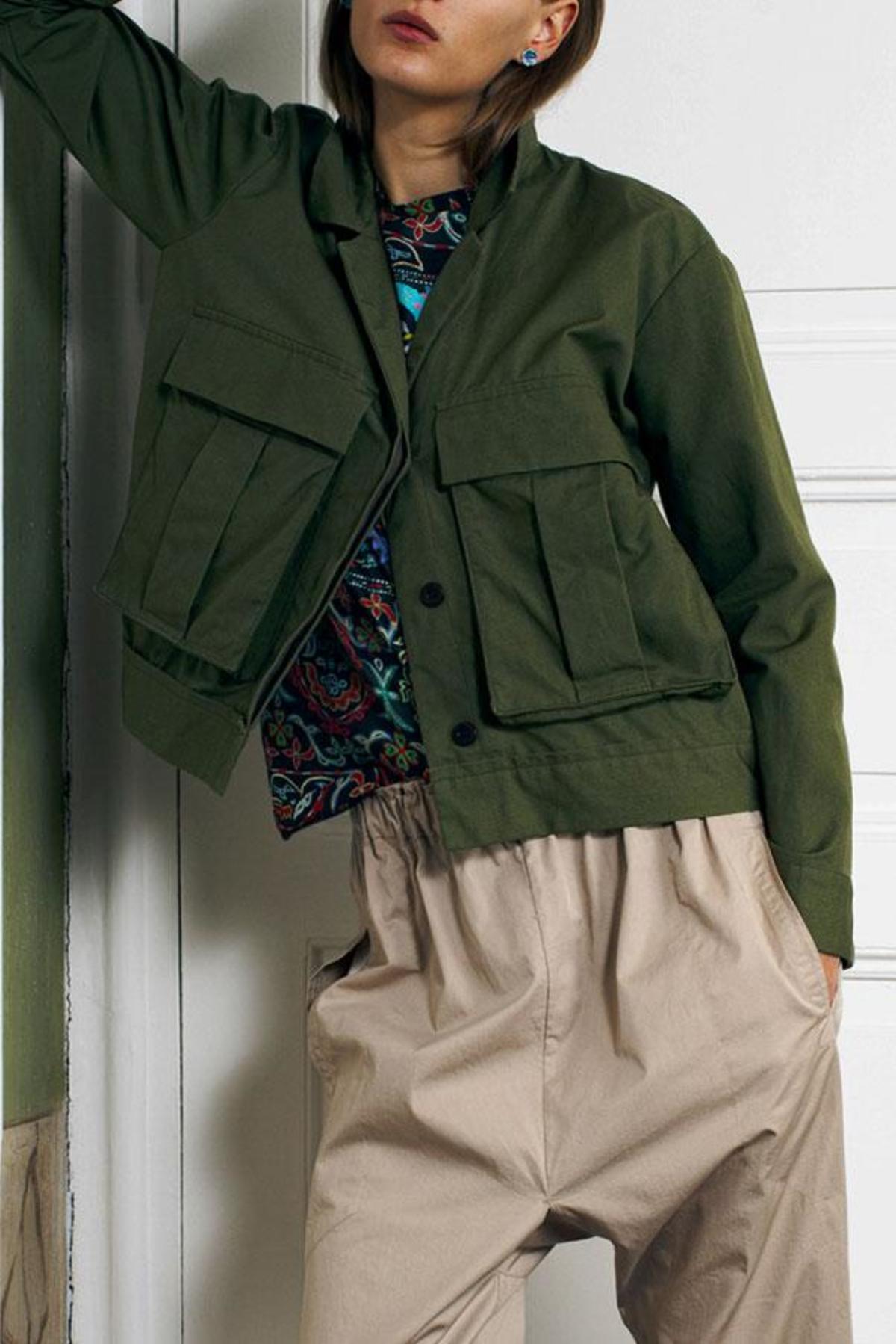 Sibel Saral Jacket with Cargo Pockets - Military | Garmentory