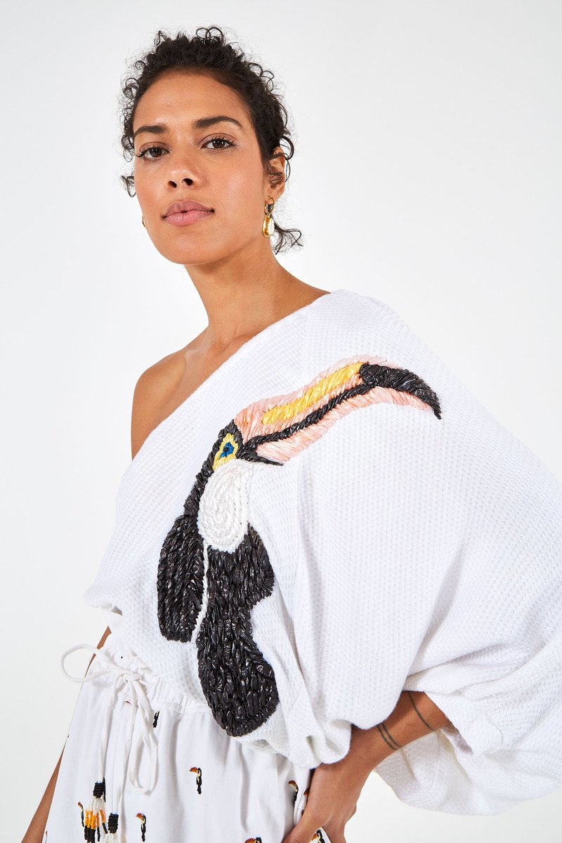 Farm Rio One Shoulder Tucano Top | Garmentory