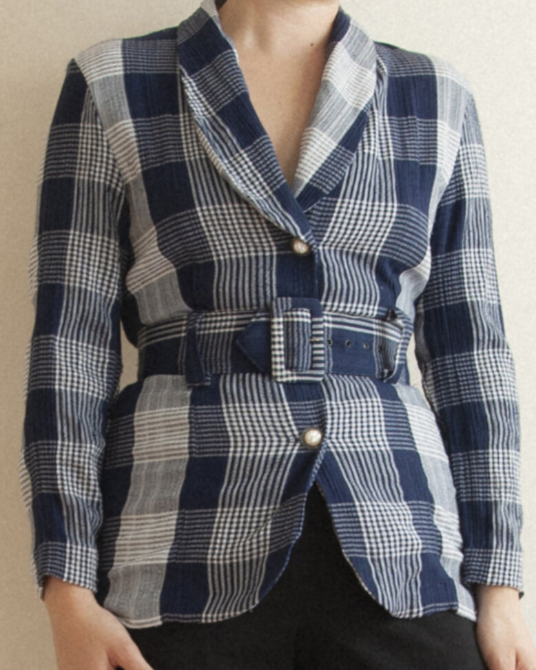 Vintage Check Lightweight Jacket - blue plaid | Garmentory