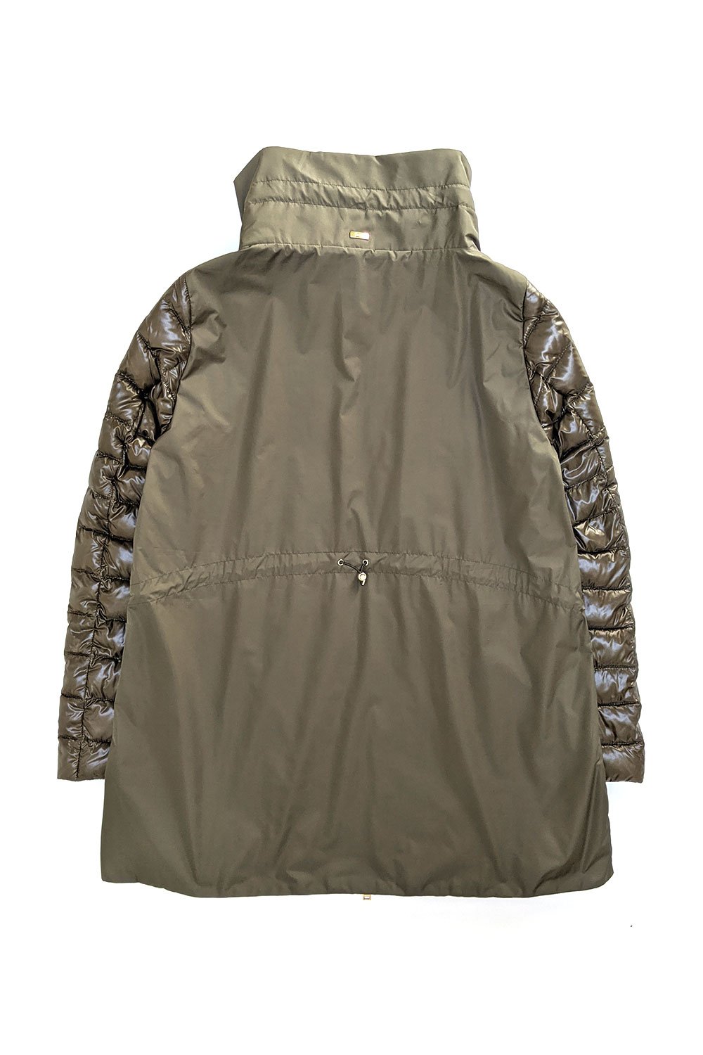 Herno Classic Jacket with Cinched Taffeta Back - Olive | Garmentory