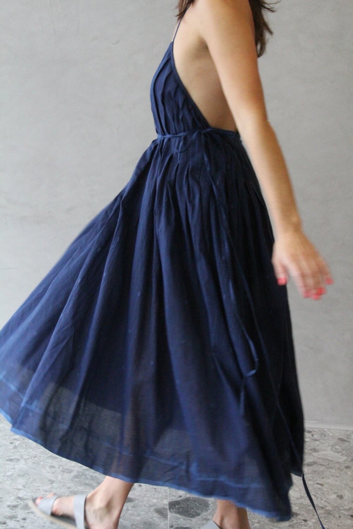 Maku Spica Cotton Silk Dress - Blue | Garmentory