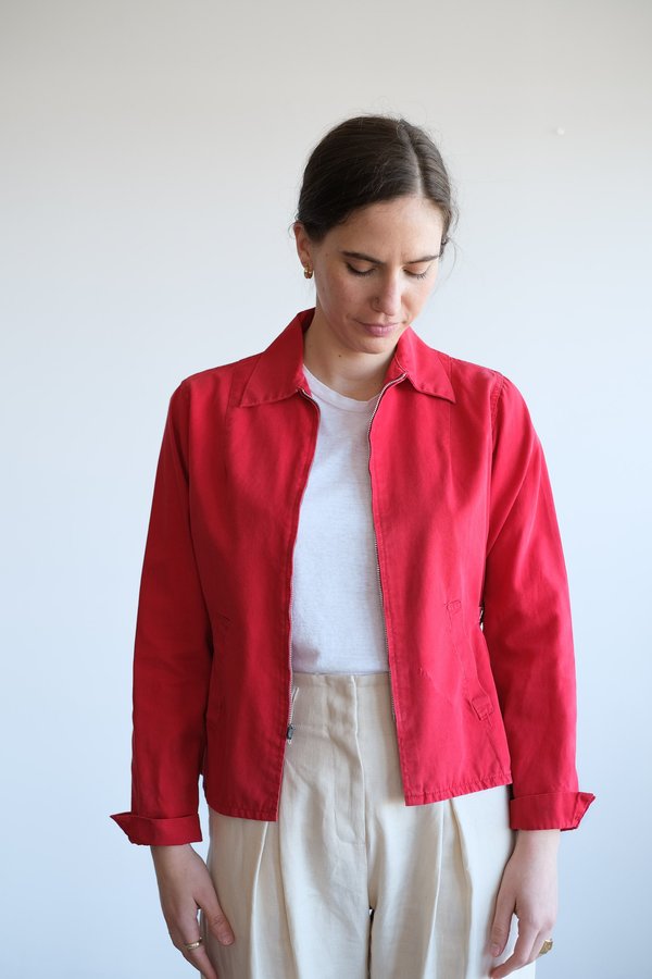 VINTAGE 1950'S COTTON JACKET - RED | Garmentory