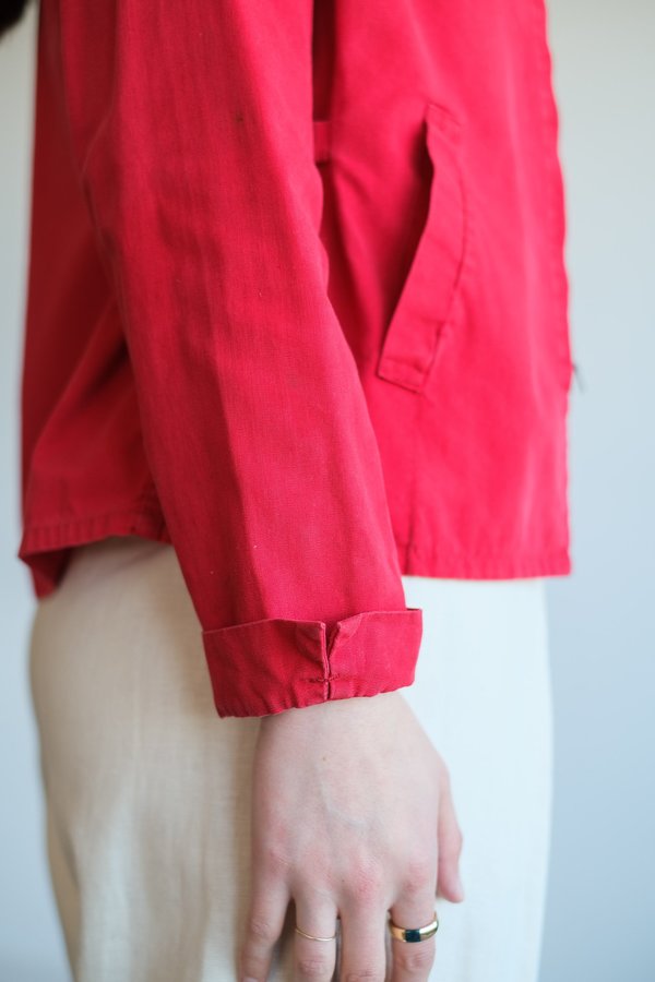VINTAGE 1950'S COTTON JACKET - RED | Garmentory