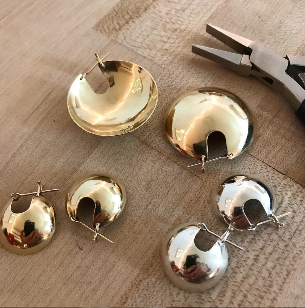 Lila Rice Cosmo Hoops - Brass | Garmentory